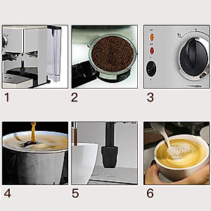 ROLTIN Coffee Machine Espresso Coffee Machine Maker 15 Bar,Capuccino,Frothing Milk Foam,920W,Capacity 1.5L Removable Drip Tray Steam Nozzle Compatible with Preparing Drinks