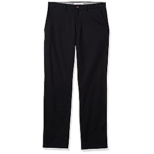 Amazon Essentials Men's Straight-Fit Casual Stretch Khaki Pant, Black, 34W x 32L