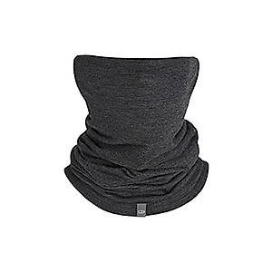 Icebreaker Merino Flexi Chute Ski Neck Gaiter For Women, Men, 100% Merino Wool - Comfortable, Versatile Neck Warmer Buff And Snowboard Face Mask - Breathable, Warm Gaiters For Adults - Jet Heather
