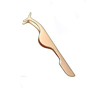 EIAKE False Eyelashes Applicator Tool Eyelash Extension Tweezers Remover Clip Tweezers Nipper (Golden)
