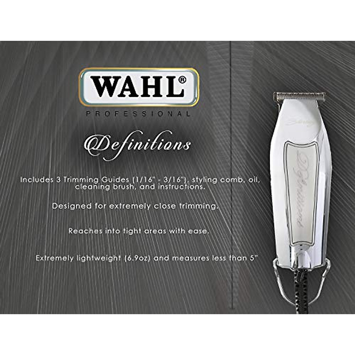 Wahl Professional - Sterling Definitions Trimmer #8085 - Great for Professional Stylists and Barbers - Rotary Motor and close cutting adjustable T-blade