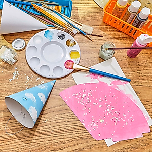 Bright Creations 50 Pack White Party Hats for Birthday - Blank Cone Hat for Painting, Crafts Supplies (6 in)