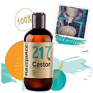 naissance Cold Pressed Castor Oil 8 fl oz - For Hair, Beard, Eyelashes, Eyebrows, Nails and Skin - Pure & Natural, Virgin, Unrefined, Vegan, Hexane-Free, Non GMO, Cruelty Free