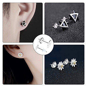 Earring Posts Stainless Steel, 500Pcs Hypoallergenic Flat Pad Earring Studs with Butterfly and Rubber Bullet Earring Backs for Jewelry Making Findings