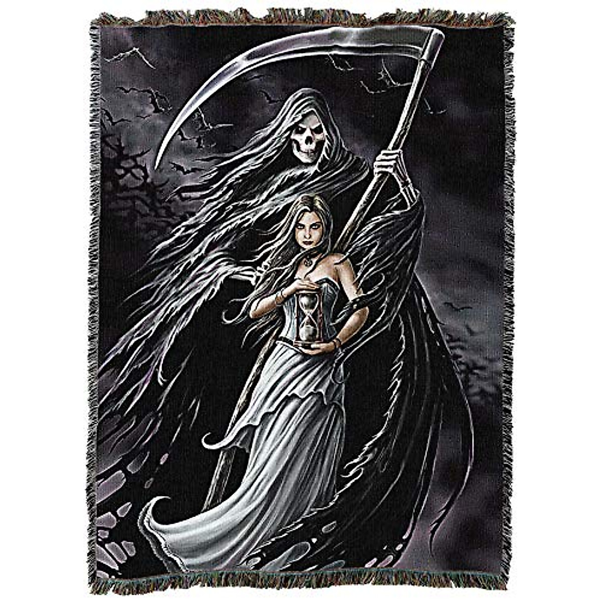 Pure Country Weavers Summon The Reaper Blanket by Anne Stokes Gothic Collection - Gift Fantasy Grim Reaper Tapestry Throw Woven from Cotton - Made in The USA (72x54)