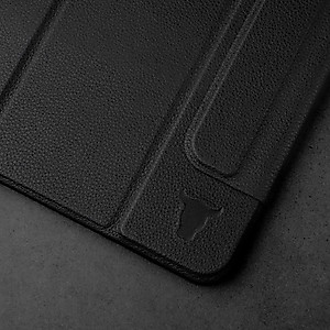 TORRO Smart Folio Compatible with iPad Mini 7/6 - Leather iPad Mini 7th / 6th Generation (2024/2021) Smart Case Magnetic Cover with Auto Wake/Sleep and Stand Function (Black)