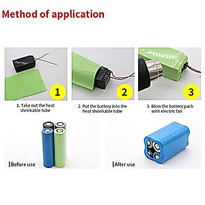 MDD PVC Heat Shrink Tubing Battery Wrap 17mm ~ 80mm, for 18650 Battery Heatshrink Sleeves (Color : Green, Size : Width 30mm x 1meter)