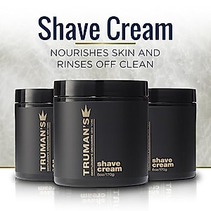 Truman's Gentlemen's Groomers - Men's Shave Cream - Ultimate Smooth Close Shave - Eliminates Razor Burn, Clogged Pores, Breakouts - Coconut and Eucalyptus Oils 6oz