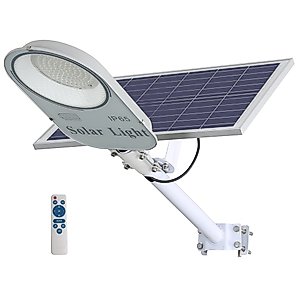 LMluluda 100W Solar Street Lights Outdoor 10000LM 6500K Solar Lights Outdoor of IP65 Waterproof, Dusk to Dawn Solar Security Lights, Solar Flood Light for Yard, Garden, Street, Patio, Front Door