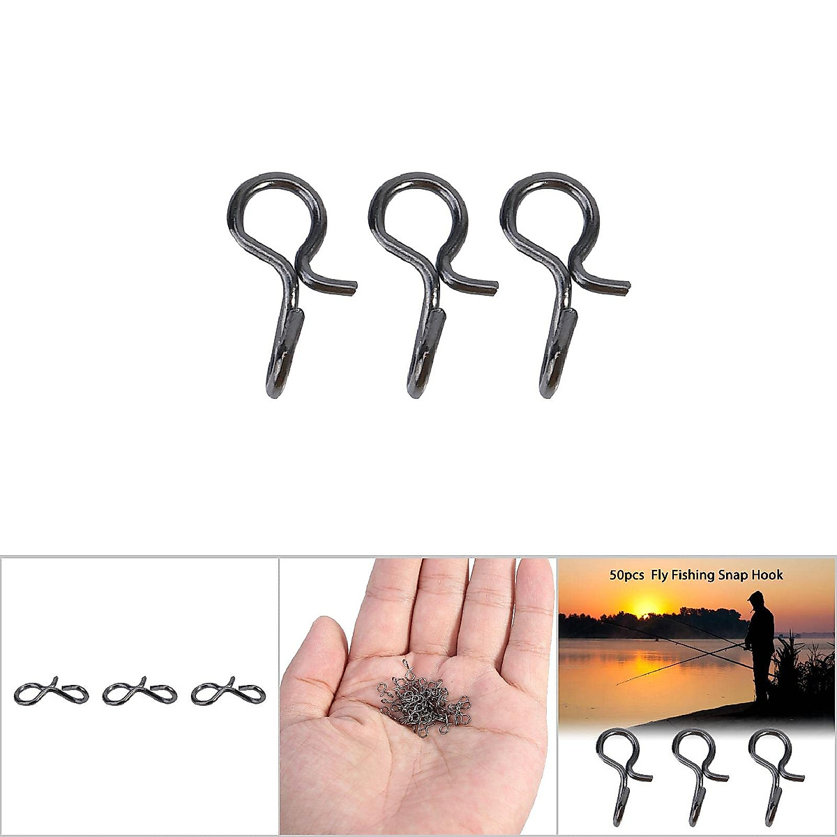 Fly Fishing Snap Hooks Stainless Steel Fishing Links Connectors Swivels Snap Fishing Tool(S)