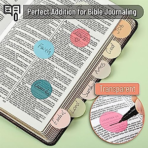 Mr. Pen- Transparent Sticky Notes, 560 Pcs, Pastel Colors, Round Translucent Sticky Notes, Sticky Note Tabs, Pastel Sticky Notes, See Through Sticky Notes Transparent, Bible Sticky Notes