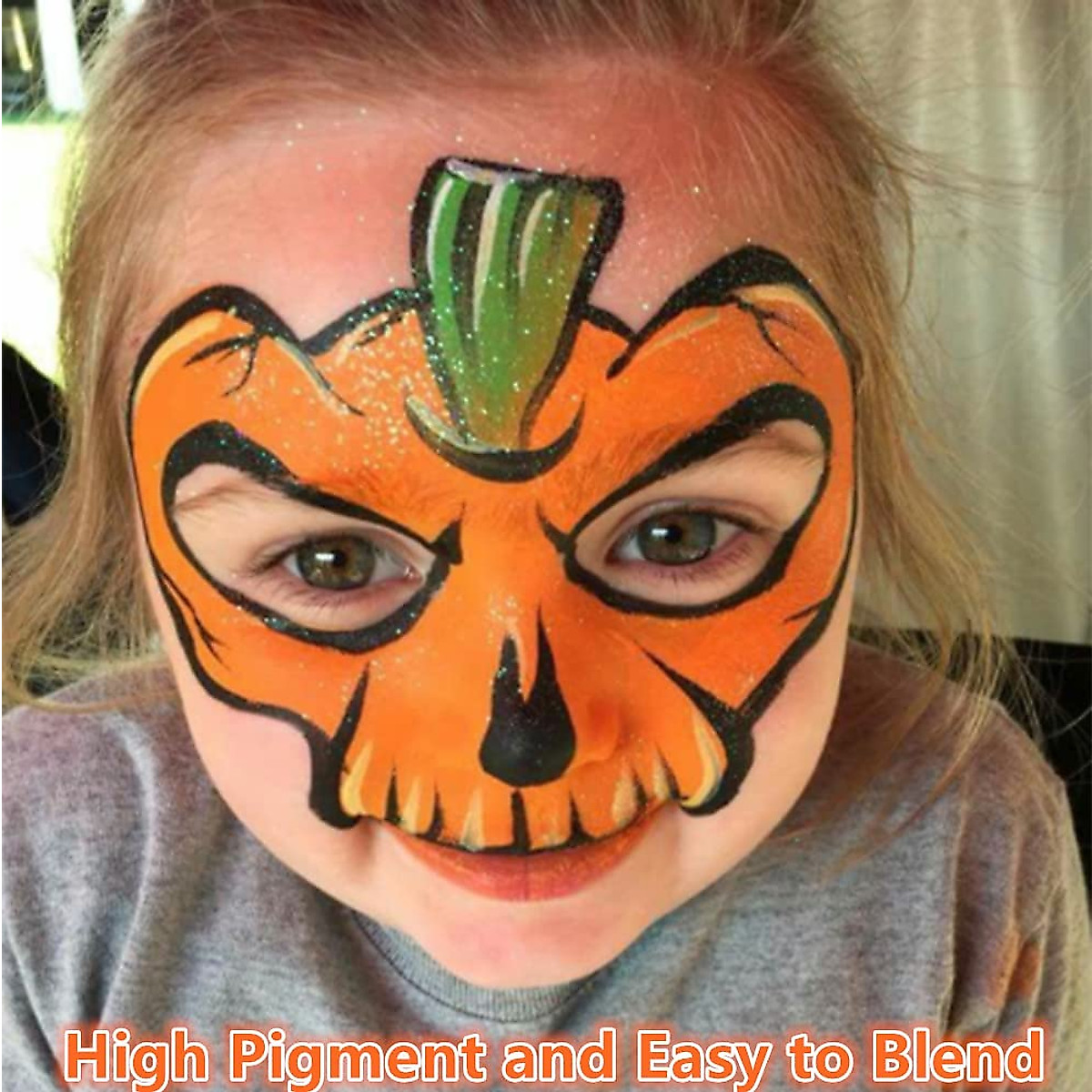 Go Ho Cream-Blendable Orange Face Paint Stick (1.06 Oz),Orange Full Body Paint Makeup Stick for Adults Children Halloween Cosplay SFX Makeup,Waterproof Orange Eye Black Stick