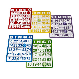 Yuanhe 50 Bingo Game Cards - Bingo Set Kids Party Paper Card Games School Classroom Family Gathering Activity Casino Trip