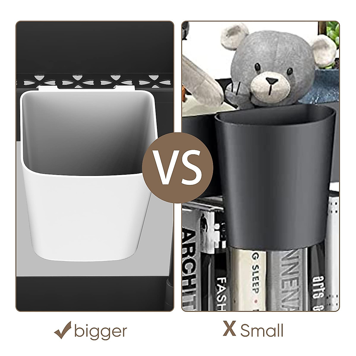 SUNTECH 2 Pack Under Sink Organizer, 2 Tier Under Bathroom Storage Rack with 4 Hooks and 2 Hanging Cup, Multi-purpose Under Sink Shelf Organizer for Bathroom Kitchen Countertop and Cabinet