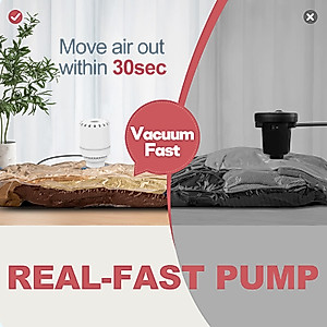 VMstr Travel Vacuum Storage Bags with Electric Pump, 8 Combo Vacuum Sealed Bags for Clothes and Clothing, Space Saver Bags and Luggage Packing Compression.