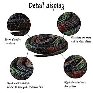 Winbar Realistic Rubber Snakes, 6PCS 29.5 inch Realistic Rubber Snakes Stretchy Limbless Replica Reptiles Flexible Prank Props for Garden Props and Practical Joke