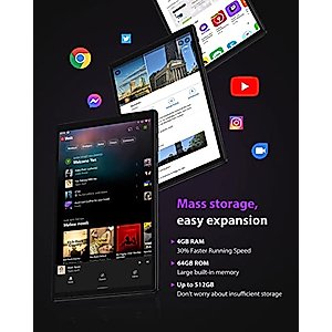 LNMBBS Tablet 10 Inch Android 11, Octa-Core 1.8GHz Processor,4GB RAM,64GB Storage,2.4G/5G WiFi,1080P FHD IPS Display,Tablet with Keyboard,13MP Rear Camera,Bluetooth 5.0,GPS,Face ID,Gray
