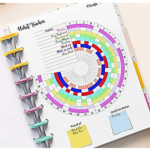 Habit Tracker Inserts for 9-Disc Planners (7 x 9.25 inches), Resolution Tracker, Habit Log, Monthly Habit Planner Refill, 12 Months Supply