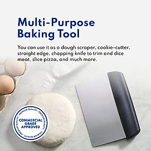 New Star Foodservice 36091 Plastic Handle Dough Scraper, 6 by 3-Inch, Black