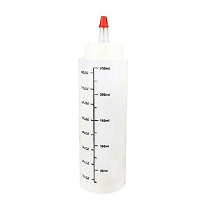 QAQE 1pcs 250ml/8.80Z Squeeze Condiment Bottles, Squeeze Bottles for Sauces, Small Squeezy Measuring Bottle with Nozzle,Plastic Dispensing Bottles for Ketchup Mustard BBQ Chilli Sauce Olive Oil