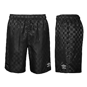 Umbro Boys Checkerboard (Youth) Short, Black Beauty/White, 10-12 US