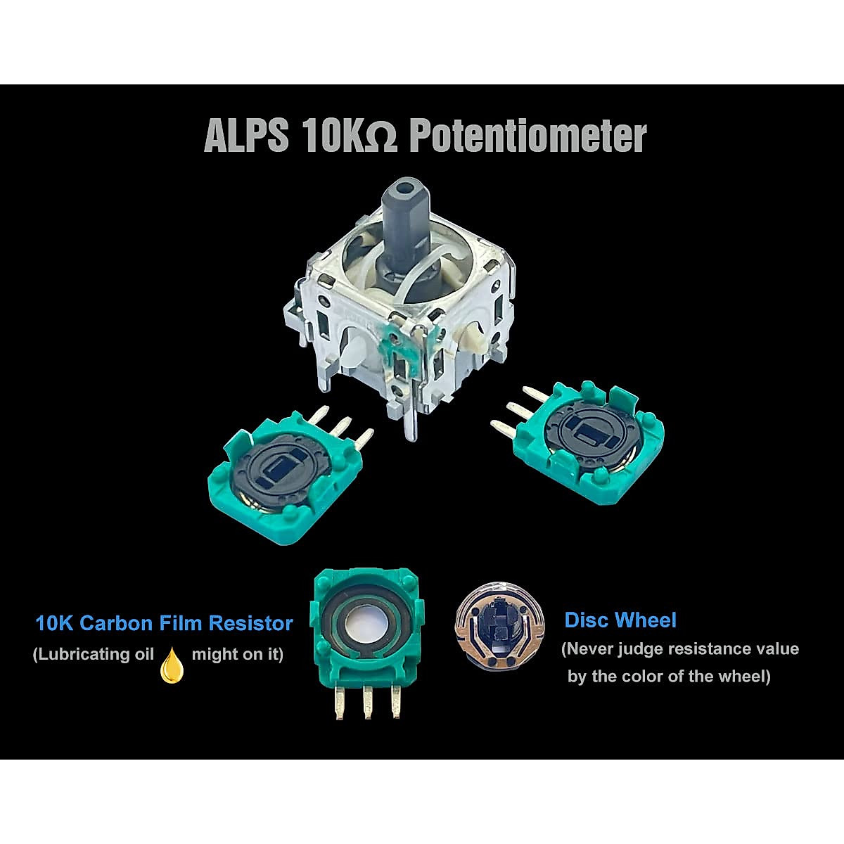 ElecGear 8X ALPS 10K Replacement Potentiometer + 4X Drift Fix PCB for PS4, Xbox, Elite, Switch Pro Wireless Controllers, Trim Pot Resistor Thumbstick Module Sensor for ALPS Analog Joystick