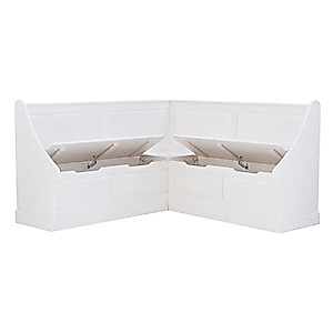 Linon Harris White Corner Breakfast Nook - Nook Only, Table is NOT included!