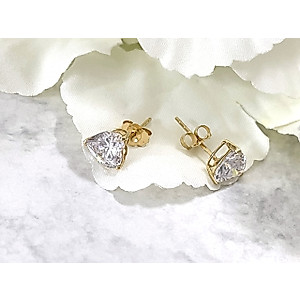 2 carat Diamond Earrings 18k SOLID GOLD Heart shaped Diamond Studs HANDMADE Jewelry gifts for women 6.5 mm Solitaire Heart Cut Diamond Earrings gift for Birthday Mothers Day Anniversary wife present