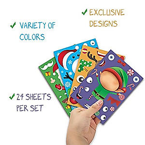 Christmas Stickers for Kids Christmas Party Favors for Kids Christmas Gifts for Kids Christmas Sticker Sheets Kids Classroom Rewards Christmas DIY Stickers for 24 Players