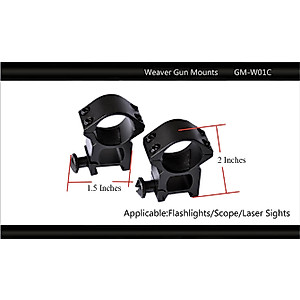 Tactical Scorpion Gear TSG-GMW01C 1" Aluminum High See Through Scope Laser Weaver Picatinny Mount - Black