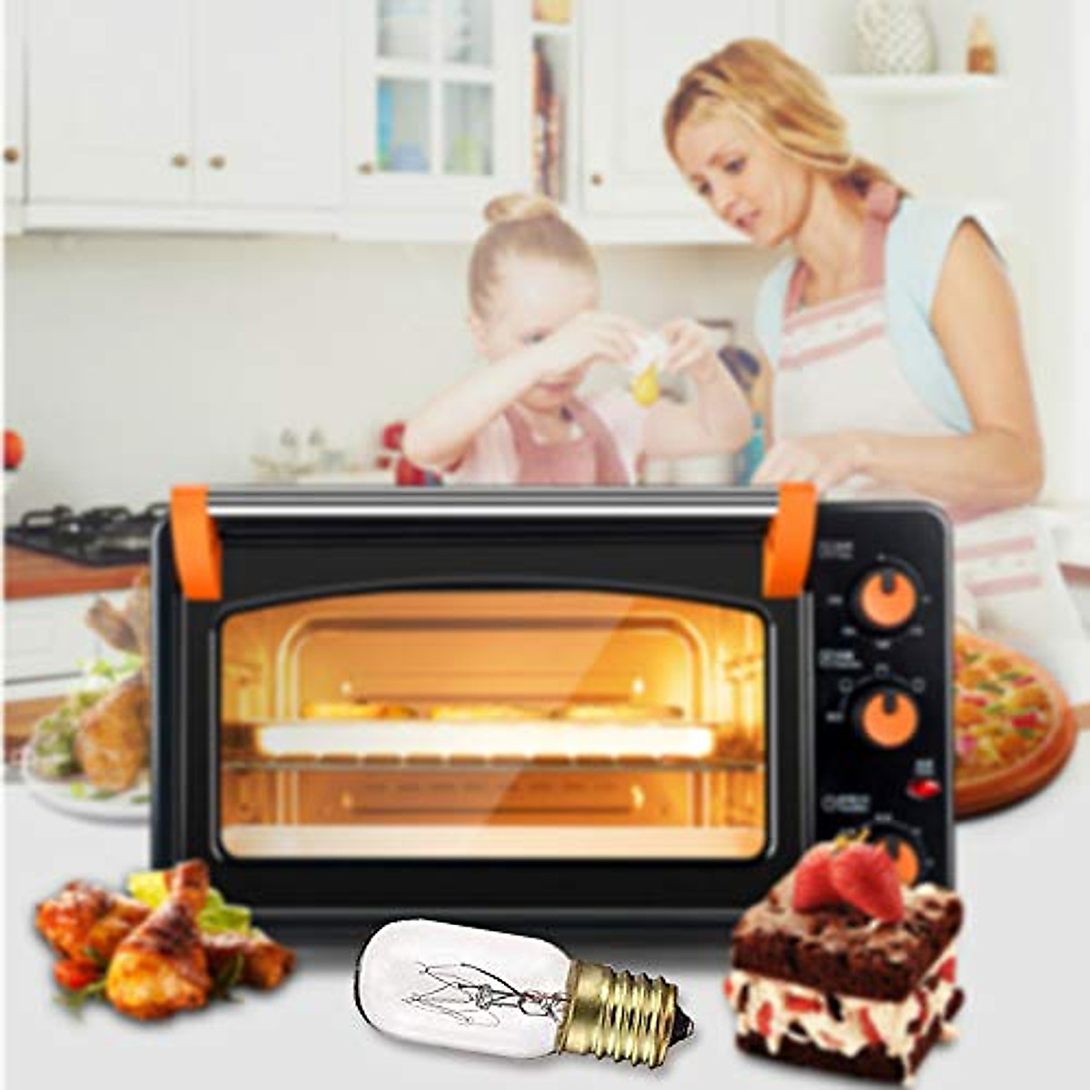 Microwave Light Bulb, Over Stove Appliance Replacement 40W Incandescent for Refrigerator, 40W E17 120V Indicator Intermediate Base Microwave Oven Bulb, Microwaves and The Lava Lamps - Replaces, 8Pack