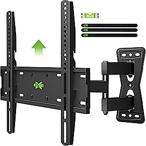 USX MOUNT Full Motion TV Wall Mount for Most 26-55in TV, Pre-Assembled Wall TV Bracket with Swivel Tilt Extension Height Setting, TV Centering & Corner Design, Up to VESA 400x400mm, Load 80 lbs