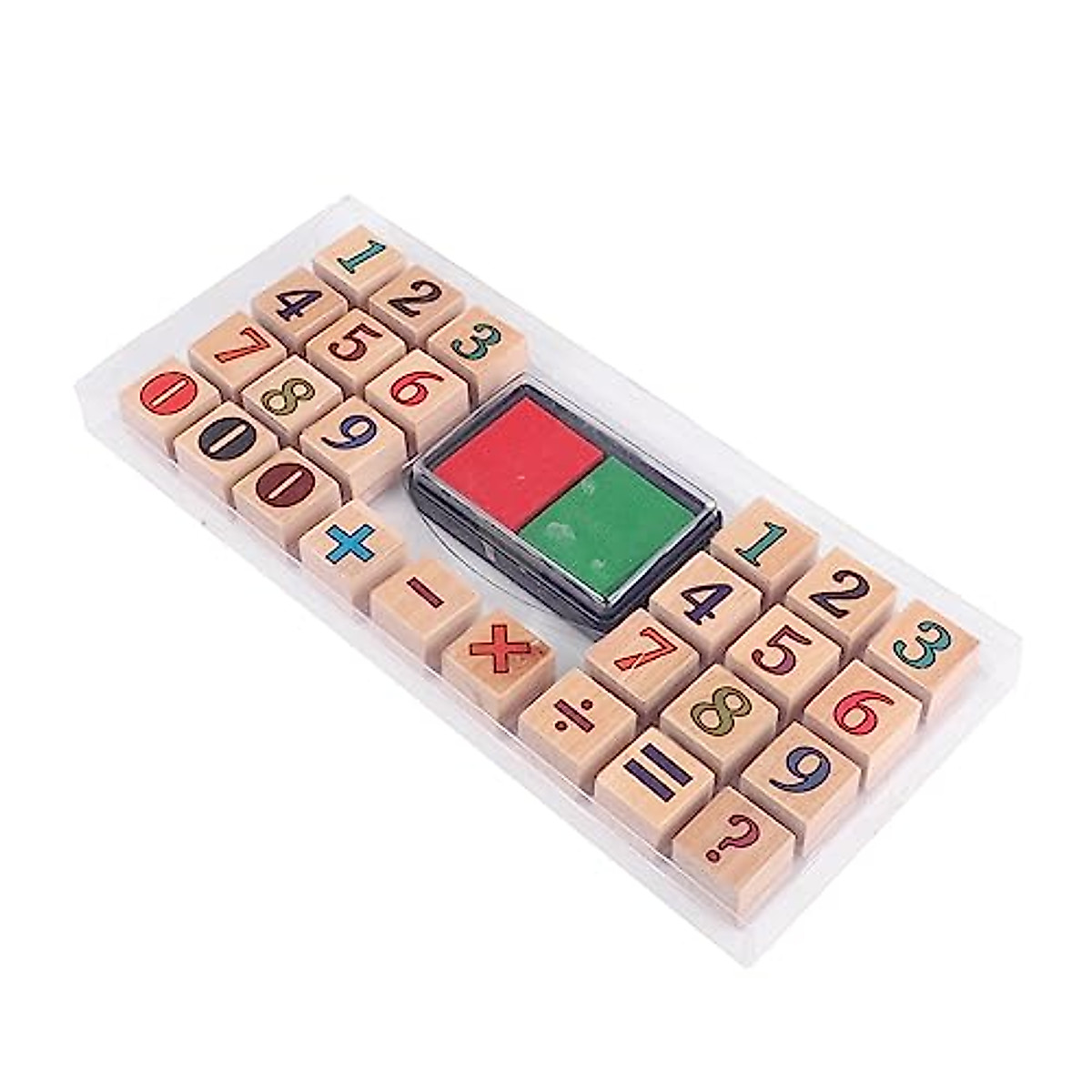 STOBOK Wood Rubber Stamp 2 Sets kidcraft playset Wooden Stamps stampers for Sealing Stamp Wood Rubber Stamp Planner Stamp Bamboo Number Signet Number Stamper Boxed Gift Sealing Stamp