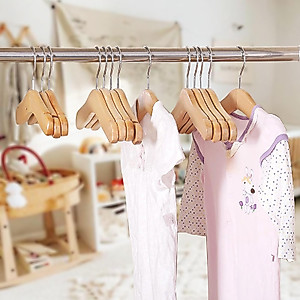 20pcs Baby Wooden Hangers, 9.44" Toddler Kids Wood Hangers,Children Wooden Hangers,Pet Clothes Hangers