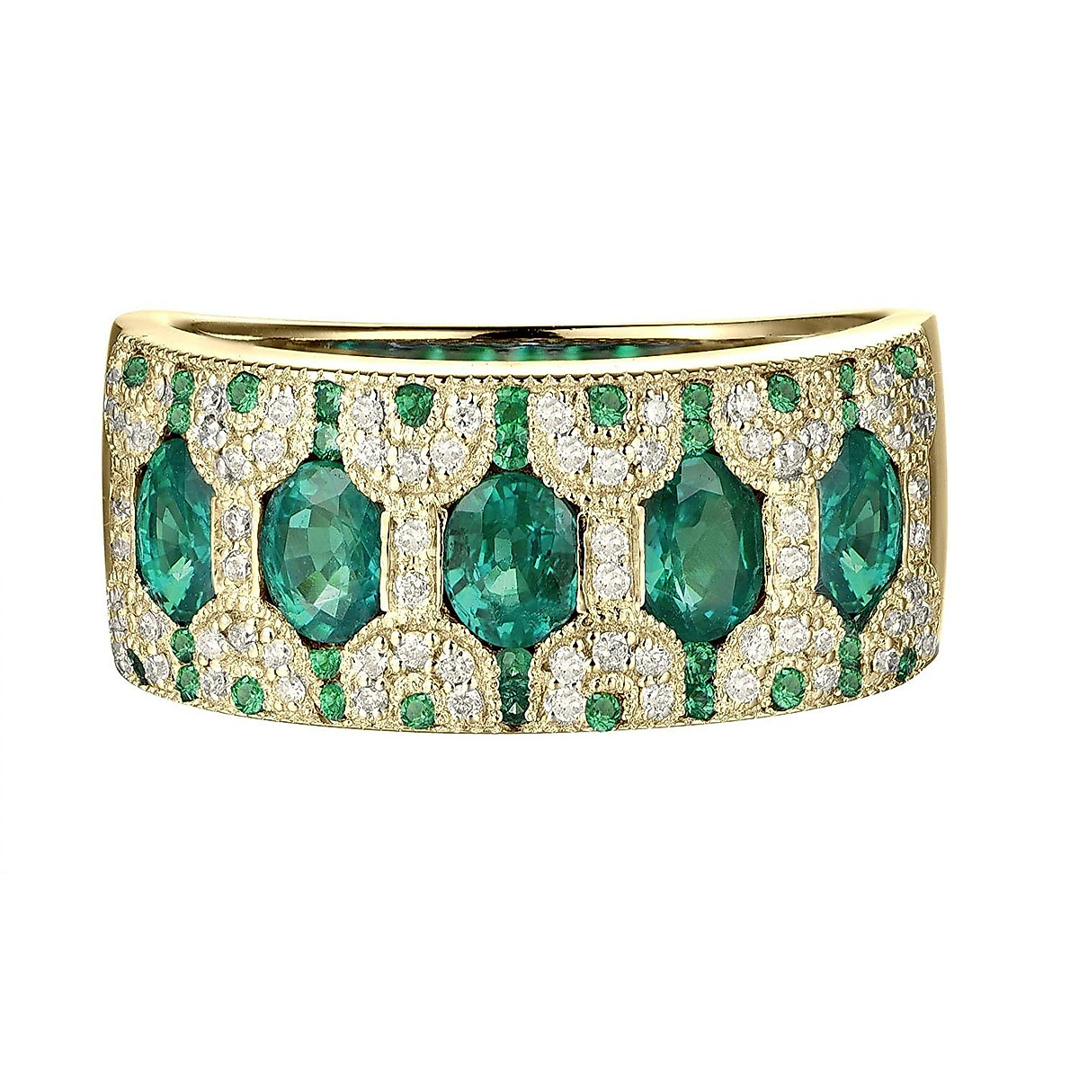 Lanmi 14k Rose White Yellow Gold Beautiful Natural Emerald Sapphire Ruby Engagement Rings Wedding Band for Women Promotion