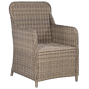 HechoVinen 2 pcs Patio Chair,Outdoor Rattan Wicker Chairs Set with Cushions,Conversation Lounge Chair Set for Porch Lawn Poolside Backyard 25.2" x 25.6" x 35.4" Brown