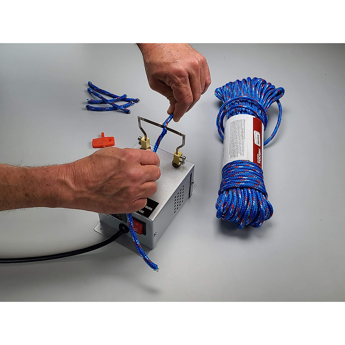 Hercules Hot Knife Rope Cutter - Electric Benchtop 60mm Thermal Cutting Blade for Braid Fabric Webbing Belting Ribbon & More - Hotknife Hot Wire Cutting Tool & Heat Sealer (110V, 60W)