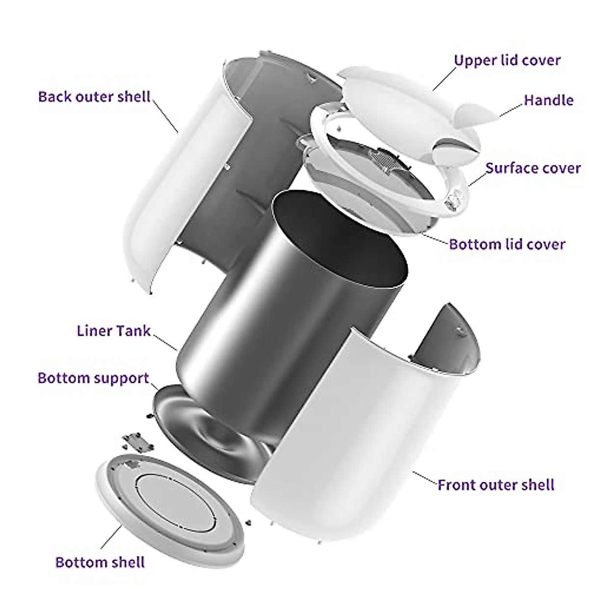 Electric Towel Warmer Bucket, Flip-lid Towel Warmers for Bathroom, Spa, Home, Extra Large (20 Liter) Blanket Warmer, Holds Two 70"X40" Towels, Robes, Blankets, PJs, 60mins Auto Shut Off [White]