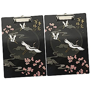 2pcs Acrylic Sheet Acrylic Clipboard Pencil Sketch Clipboard Metal Clip Hardboard Office Supply Exam Paper Clips Folder Black Multifunction Plate Clamp Office Accessories