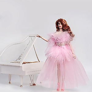 BAMOONBI Pink Doll Wedding Dress Ball Evening Gown - Latest Fashion Design Fashion Dolls Clothes and Accessories for 11.5 - 12 Inch Dolls （Doll Not Included）