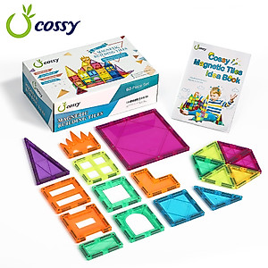 cossy 60 Pcs Magnet Tiles Magnetic 3D Building Blocks Set Educational Construction Toys for 3+ Year Kids with Stronger Magnets, Rivets-Fastened, Educational,Recreational, Conventional