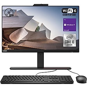 Lenovo ThinkCentre M90 Business All in One Desktop, 23.8" FHD Display, Intel i5-10500 Processor, 16GB RAM, 1TB SSD, Windows 11 Pro, Webcam, DP, DVD-RW, RJ-45, Wi-Fi 6