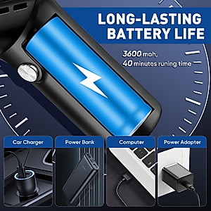 Portable Mini Car Vacuum Cleaner,10000Pa High Power Suction Cordless Rechargeable Vacuums with Low Noise, Wireless Handheld Powerful Small Car Vacuum Cleaner 45° Foldable Handle for Car/Home/Office