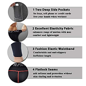 SILKWORLD 3 Pack Mens Compression Pants Running Tights with Pockets Mens Leggings for Sports (Pack of 3: Black, Gray, White, Large)