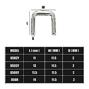 U-shaped Snap, U Type 502/503/506/508 Clips Sausage Clipper Clips, A Box of Snaps 4000PCS U-shape for Manual U-shape Sausage Clipper Clipping Machine