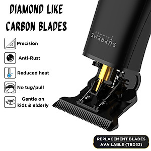 Hair Trimmer by Supreme Trimmer ST5220 Precision Beard Trimmer for Men Professional Barber Liner Cordless Hair Clippers – Black T-Shaper Li (Extra Blade Included)