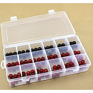 Juvielich Clear Plastic Organizer Box,14 Grids Storage Container Jewelry Box with Adjustable Dividers,for Beads Art DIY Crafts Jewelry Fishing Tackles 8.27"x6.69"x1.57"(LxWxH) 1PCS