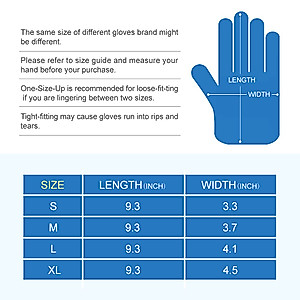 YOTU Black Disposable Nitrile Latex & Powder Free 6-Mil Gloves 100 Count, Textured, Mechanic Wearing, Cleaning, Food Black X-Large