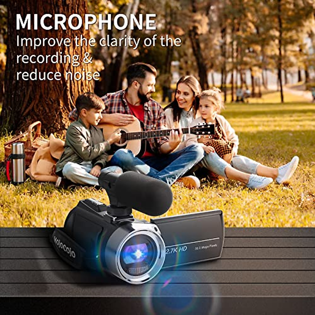 Hojocojo Video Camera Camcorder 4K 36.0 MP Vlogging Camera Recorder for YouTube 3.0 Inch IPS Screen 18X Digital Zoom Camcorders Camera with Batteries & Tripod