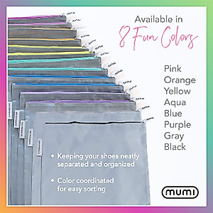 MUMI Shoe Bags - Shoe Organizer Travel Shoe Bag - Gym and Closet Shoe Storage Organizer Bags - 12 x 15 inches Shoe Bag for Storage Set of 2 - Orange